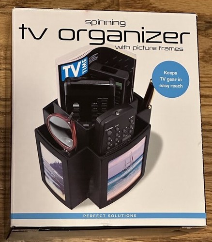 Perfect Solutions Spinning TV Organizer With Picture Frames | eBay