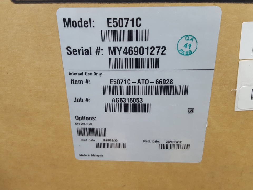 Keysight E5071C: Network Analyzer 100 kHz to 8.5GHz W/Opt. 019 285 UNQ ...