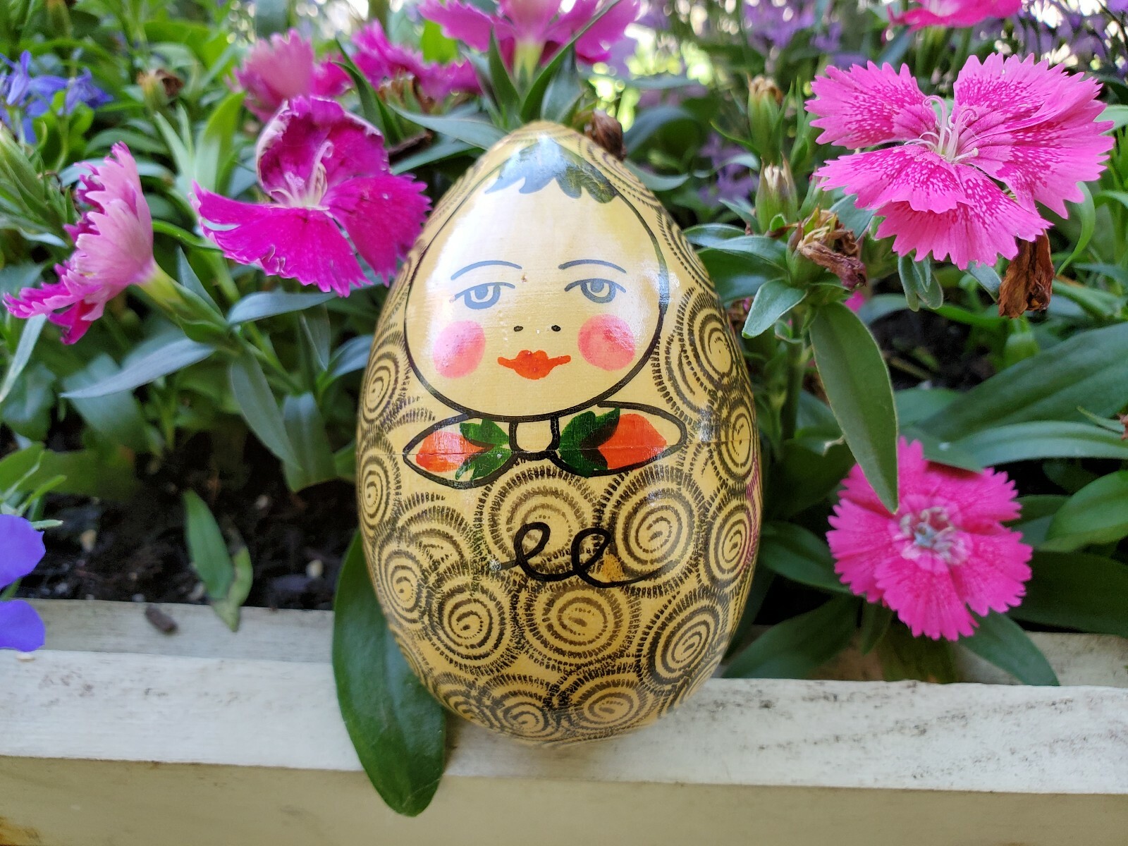 Vintage Set Russian Matryoska Nesting Dolls Eggs Wooden 3 Pcs Black ...