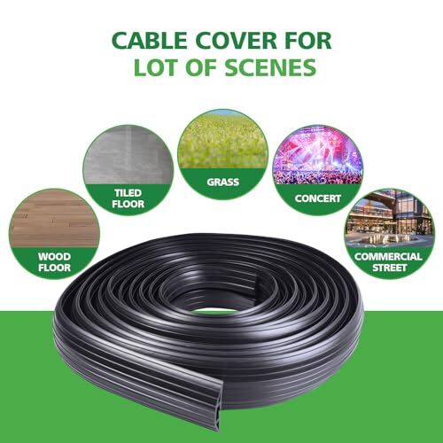 Floor Cable Cover Heavy Duty PVC Cord Cover Wire Cover to Prevent 4ft ...