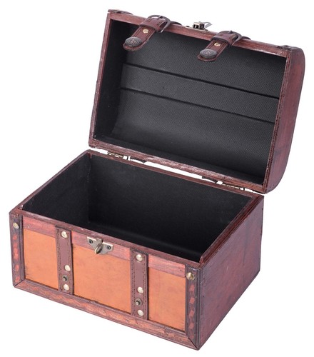 (TM Decorative Wood Leather Treasure Box (Large Trunk Only) | eBay