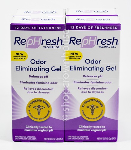 4 RepHresh Odor Eliminating VAGINAL GEL 4 pre-filled Applicators NIB 10 ...