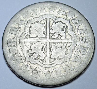 1742 Spanish Silver 1 Reales Genuine 1700's Colonial Cross Pirate ...