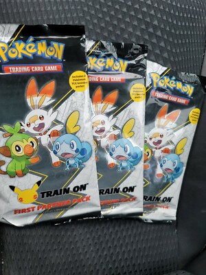 Pokemon TCG First Partner Pack - Galar 3 Jumbo Cards + 2 Booster Packs ...