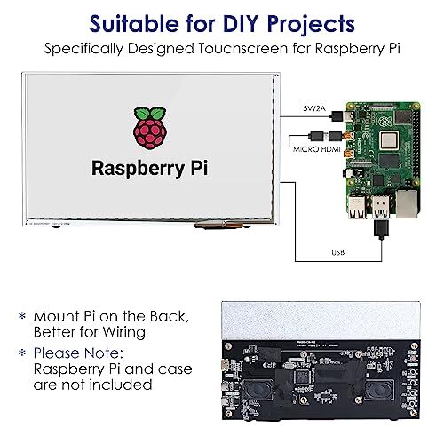 HMTECH 9 Inch Raspberry Pi Screen Touchscreen Monitor 1024x600 HDMI ...