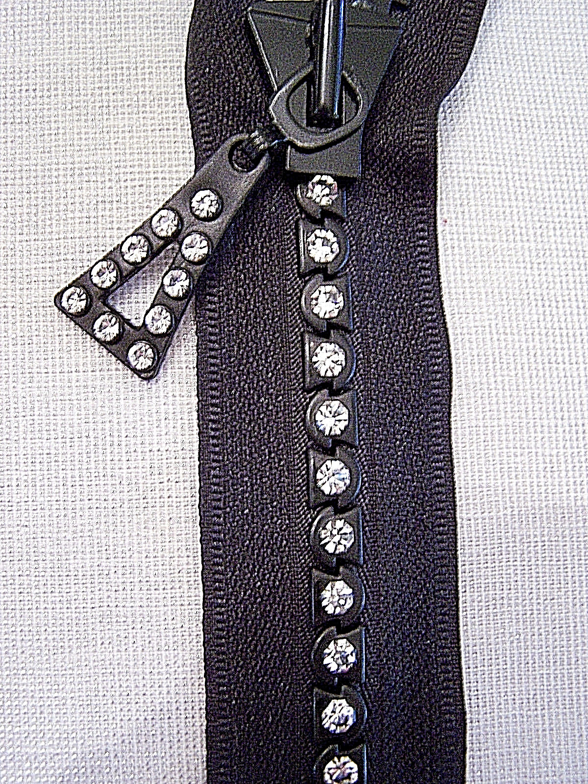 High Quality Black 9 Inch or 23 cm Large Crystal Rhinestone Closed End ...