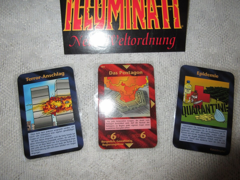 GERMAN Limited 1995 Illuminati New World Order INWO Card Game 9/11 Nuke ...