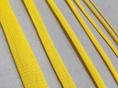 Yellow Expandable Braided Cable Sleeving 3mm~40mm Wire Harness, Auto ...