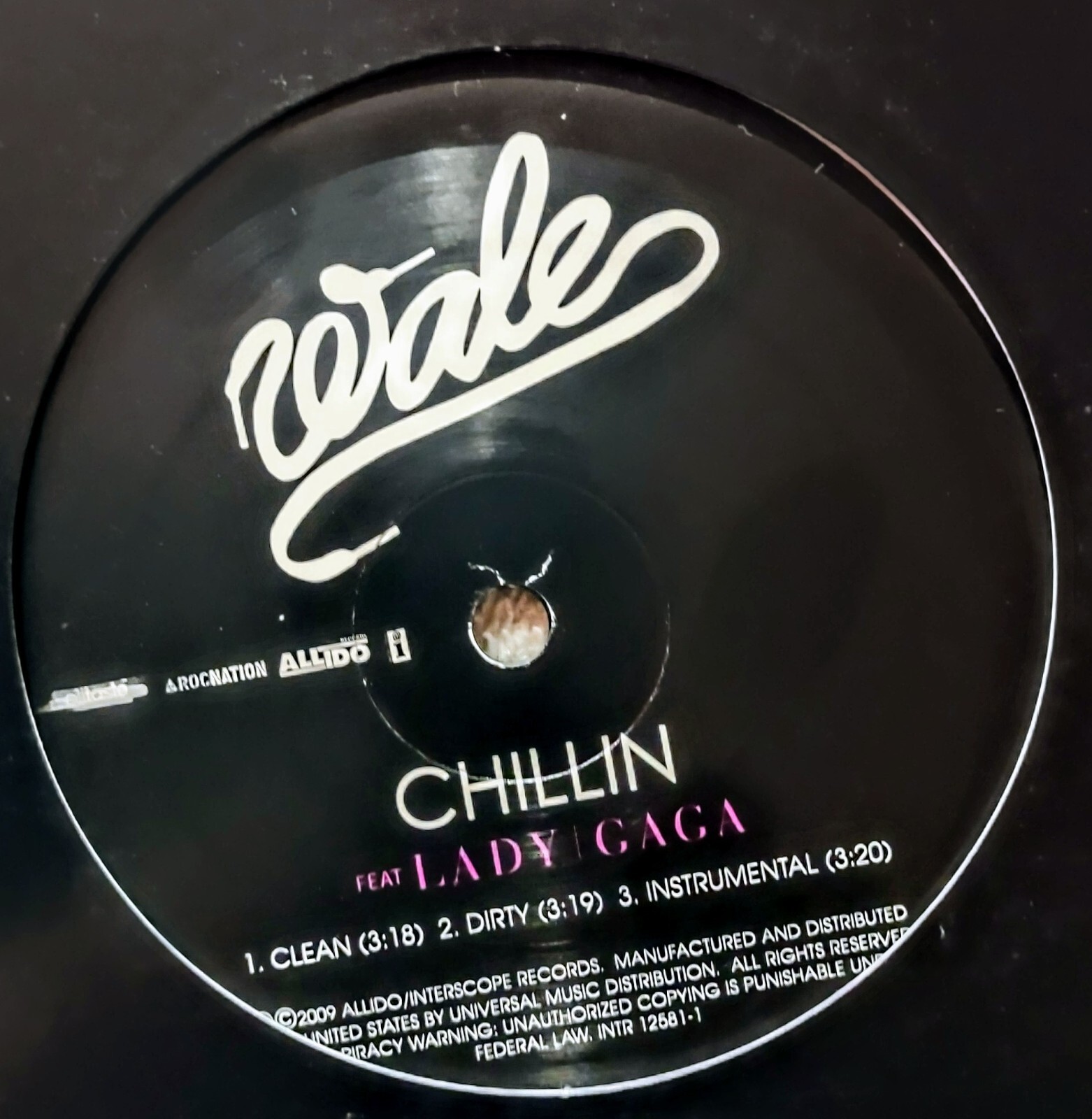 WALE LADY GAGA CHILLIN 12" US VINYL PROMO - FREE UNIQUE CUSTOM-MADE PIC ...