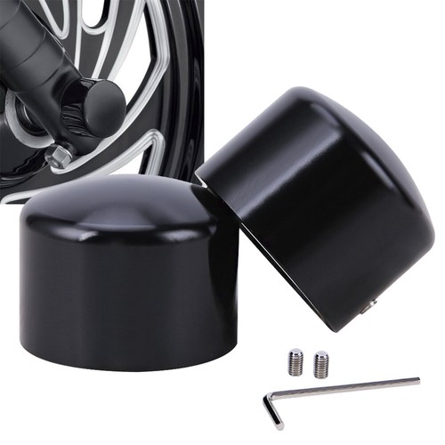 Black Front Axle Cap Nut Covers Fit for Harley Touring Street Road ...