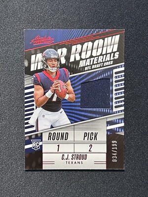 2023 C.J. (CJ) Stroud Absolute War Room Materials Rookie SP #/199 HOU ...