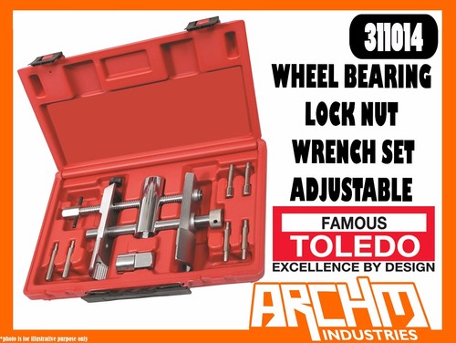 TOLEDO 311014 - WHEEL BEARING LOCK NUT WRENCH SET ADJUSTABLE - REMOVAL ...