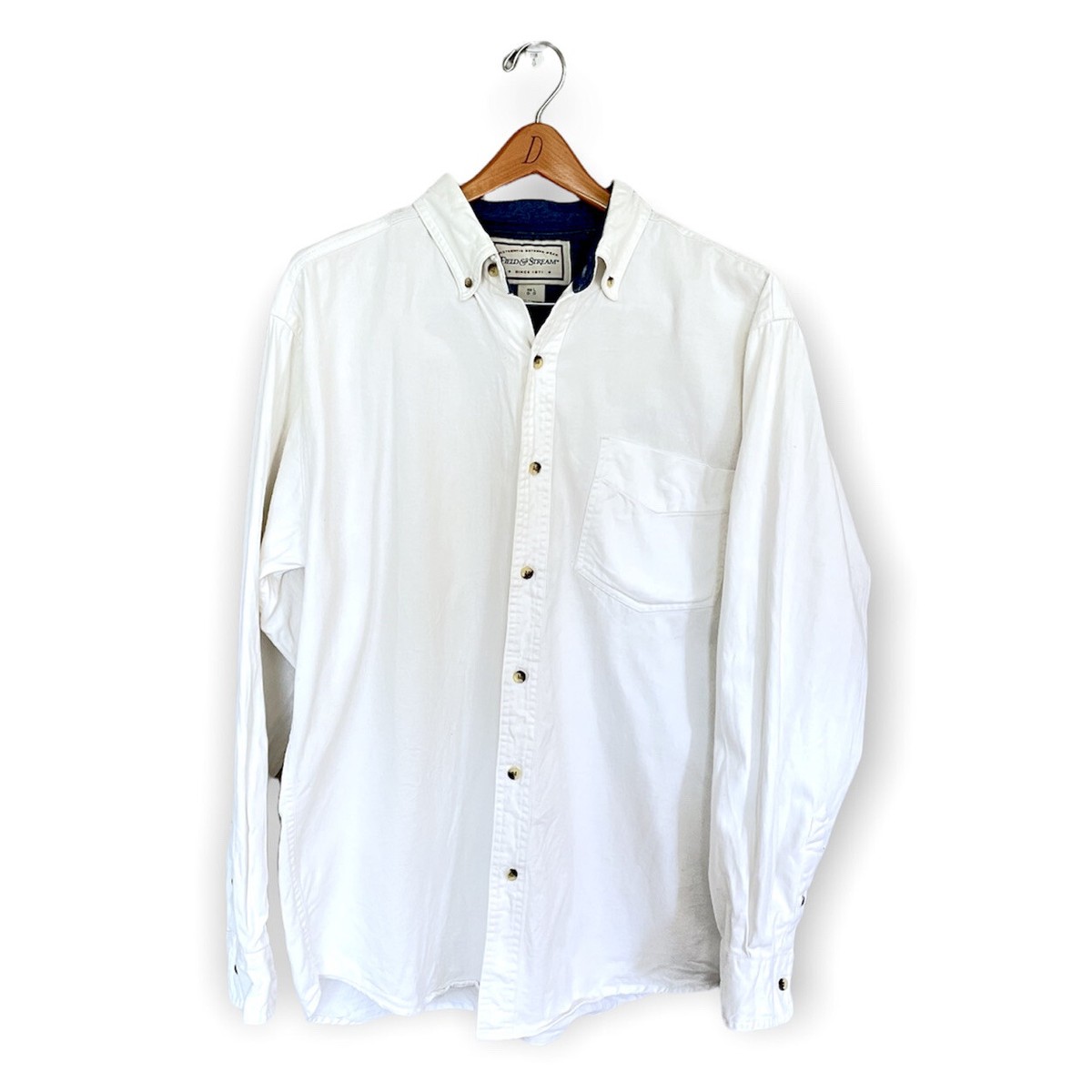 Mens Field & Stream White Button Down Large | eBay