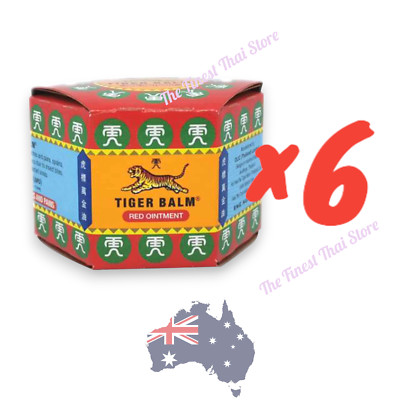 Red Tiger Balm , Thai Herbal Aroma Relaxing Massage Balm 10g pack 6 ...