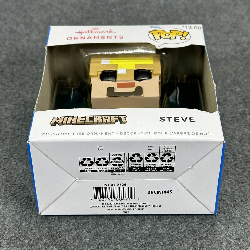 Funko POP Hallmark Minecraft Steve Golden Armor Christmas Tree Ornament ...