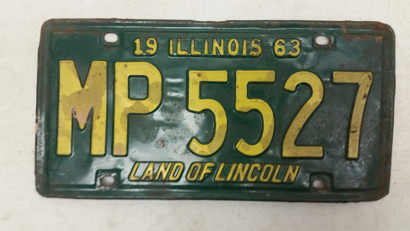 1963 ILLINOIS Land of Lincoln License Plate MP 5527 | eBay