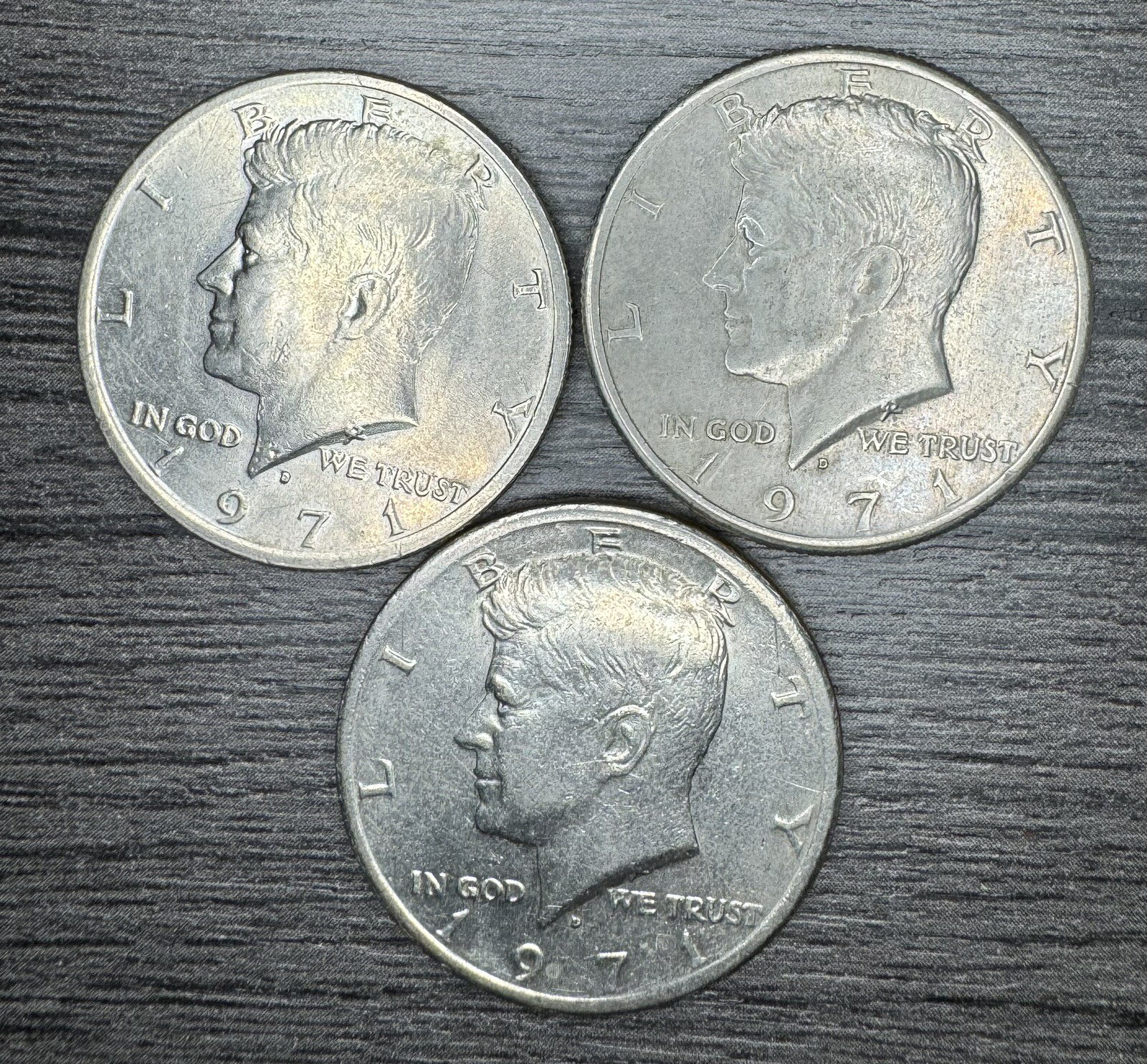 1971 D KENNEDY HALF DOLLAR US 50 CENT AMERICAN U.S JFK FIFTY CENTS COIN ...