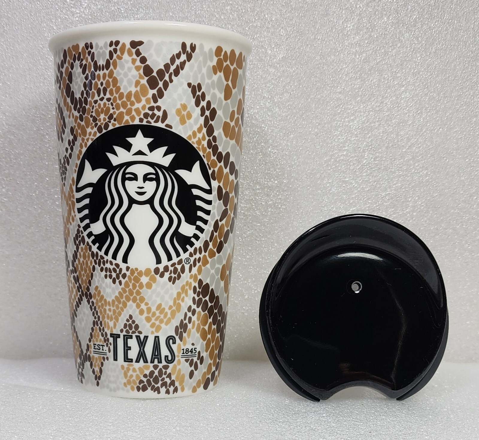 Starbucks Texas Snake Print Coffee Tumbler Cup with Ceramic Lid Mermaid ...
