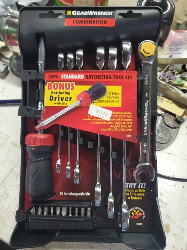 GearWrench 18pc Combination Ratcheting Wrench Set Kit Standard NOS | eBay