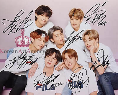 Bts Jimin Jhope Jungkook Jin Suga V RM Autograph 20x30 10inches | eBay ...