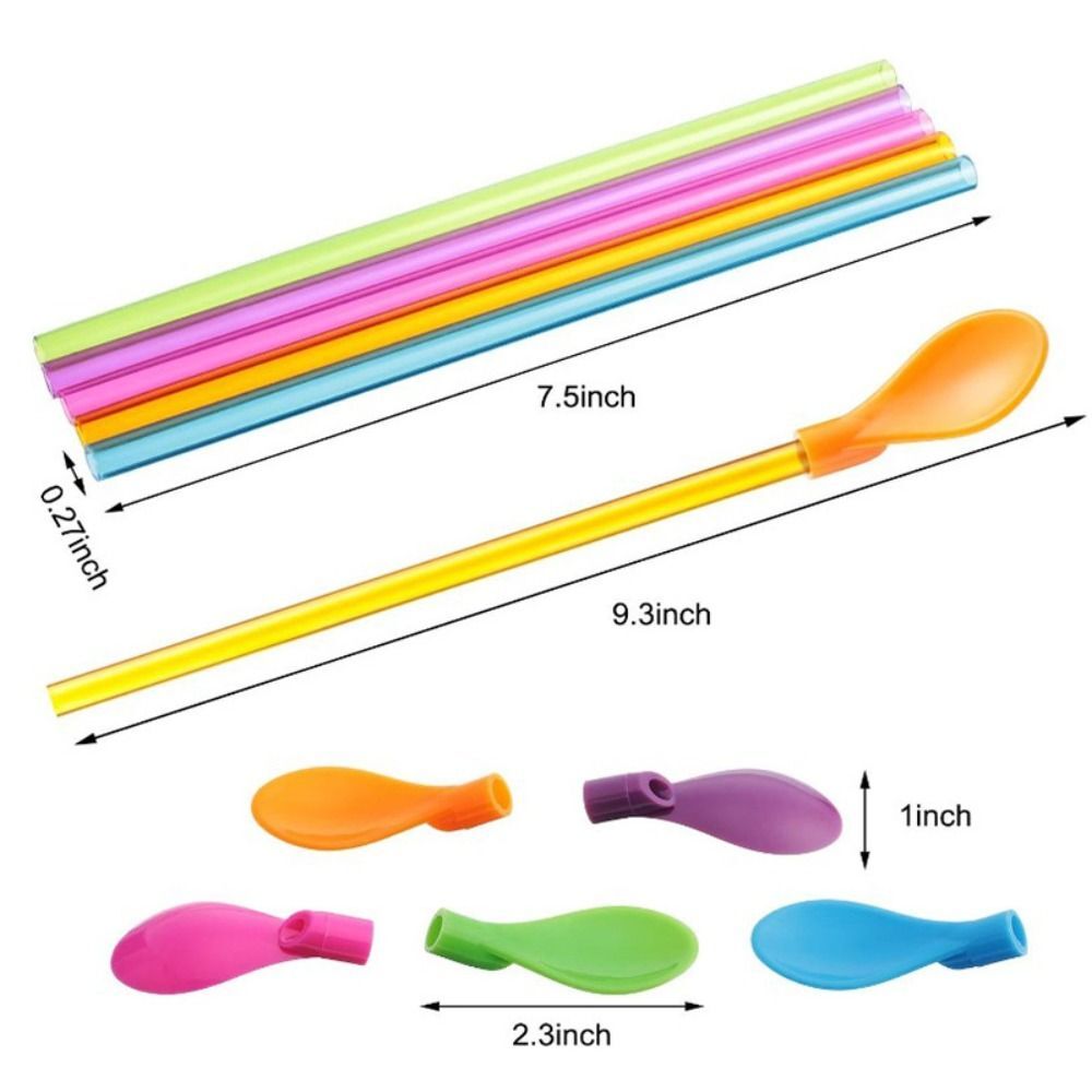 8Pcs Reusable Spoon Straws Colorful Coffee Spoon Hot Stirring Spoon ...