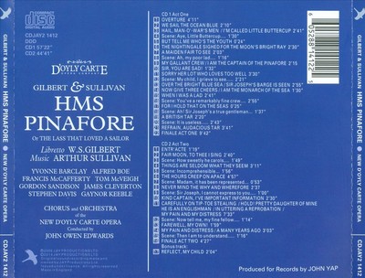 GILBERT & SULLIVAN: HMS PINAFORE [2000] NEW CD | eBay
