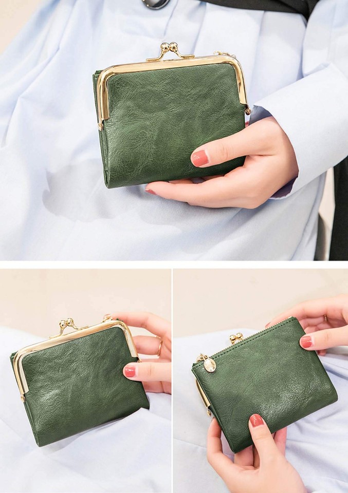 Womens Wallet RFID Small Compact Bifold Leather Vintage Wallet,Ladies Coin Pu... | eBay