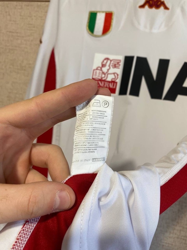 AS ROMA 2001 2002 AWAY SOCCER JERSEY FOOTBALL SHIRT KAPPA LONG SLEEVE ...