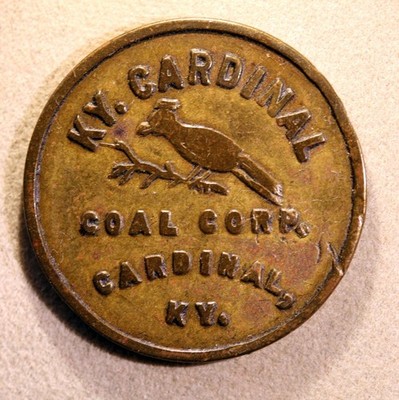 RARE Kentucky coal scrip token - Ky. Cardinal Coal Corp, 5¢, Cardinal ...
