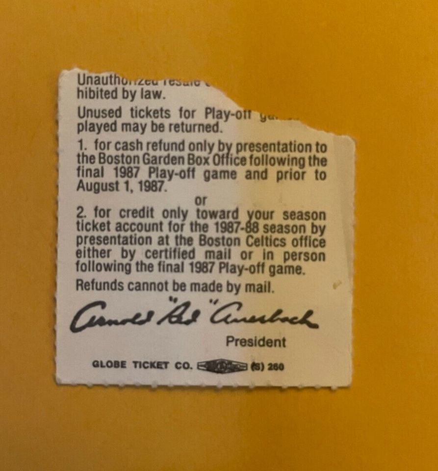 May 30, 1987 Boston Celtics & Pistons Eastern Finals Game 7 Ticket Bird ...
