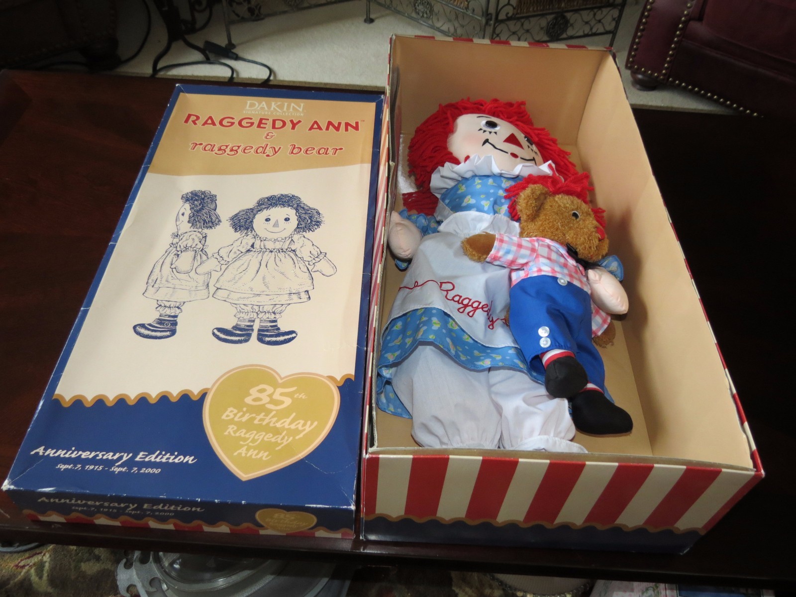 New In Box Dakin Raggedy Ann & Raggedy Bear 85th Anniversary Birthday ...