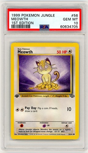 1999 Pokémon Jungle #56 Meowth 1st Edition PSA 10 | eBay