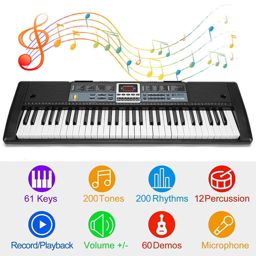 61 Keys Key Bluetooth Folding Digital Piano Keyboard With Holder Stand ...