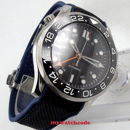 41mm sterile black dial GMT sapphire glass date Mechanical automatic ...
