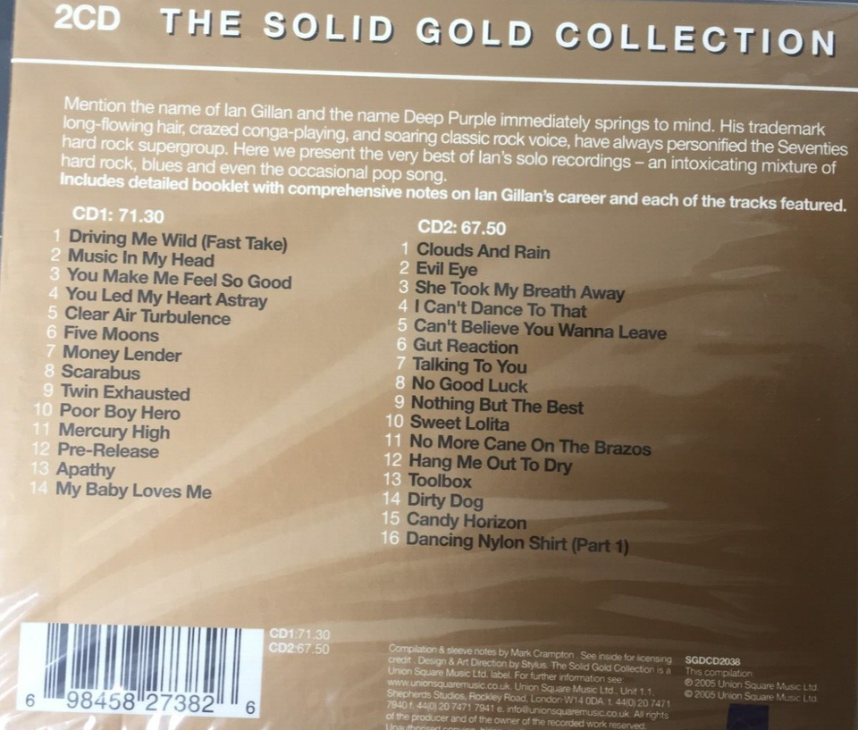 IAN GILLAN The Solid Gold Collection 2 CD BOX SET NEW - STILL SEALED ...