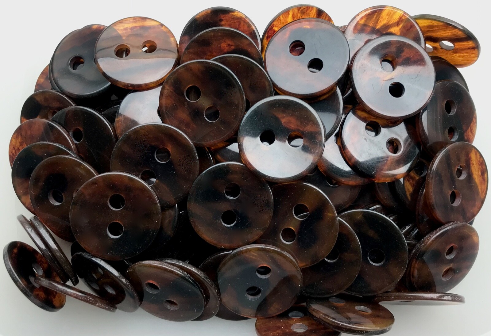 23mm 28mm 34mm 38mm Brown Tortoise Shell Effect 2 Hole Coat Buttons ...