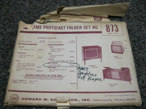 Photofact folder 873 Technical Manuals October 1967 | eBay