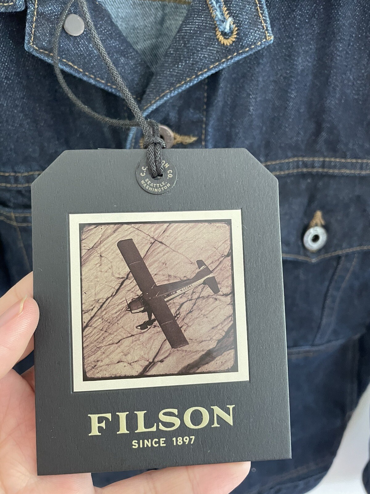 New With Tag$395 Filson Unlined Short Denim Cruiser Jacket Size Mens X ...