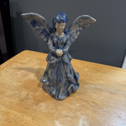 Vintage BBP Salt Glaze Pottery Blue Angel Figurine Beaumont Brothers 8 ...