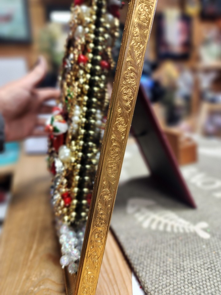 Vintage And Retro Jewelry Christmas Tree In Vintage Brass Frame 10 X 14 ...