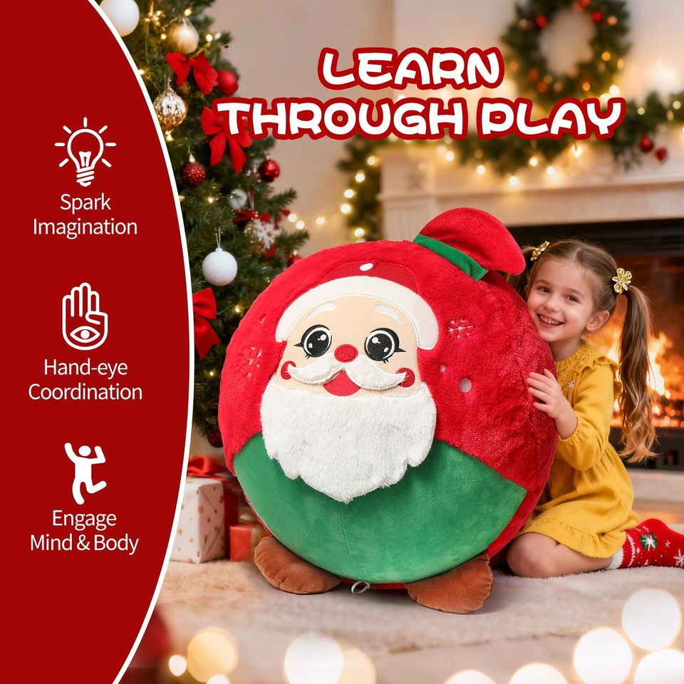 19.7-Inch Big Christmas Balls for Kids, Inflatable Soft Plush Ball Toys ...