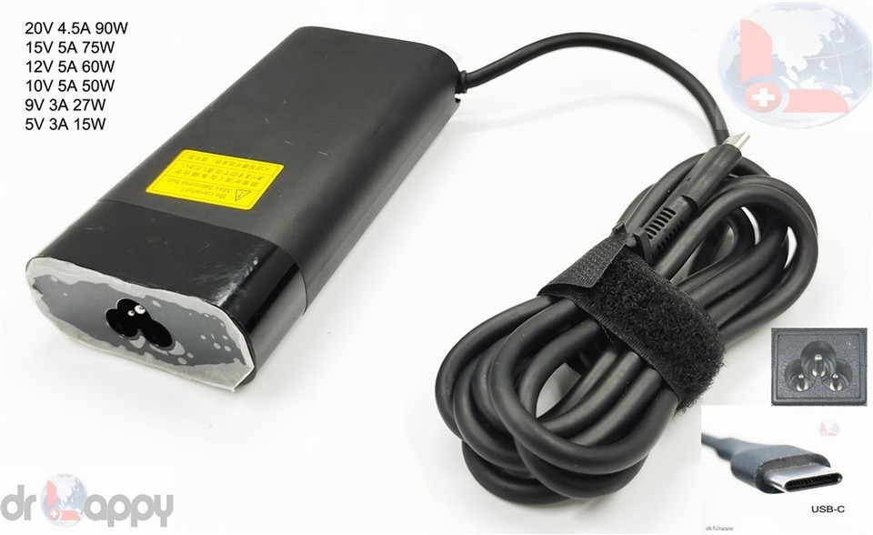 Genuine 90W Type-C USB-C AC Adapter Power Charger for HP ZBook Firefly ...