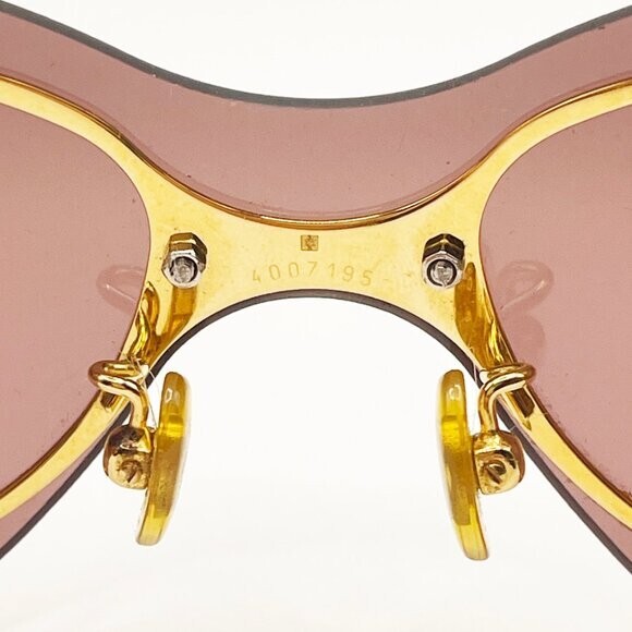 Cartier Vintage Aviator Sunglasses Rimless Gold Shield Mask | eBay