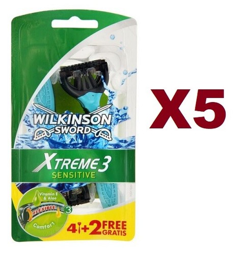 5 PZ WILKINSON SWORD XTREME 3 SENSITIVE RASOIO USA E GETTA DA 6 ...