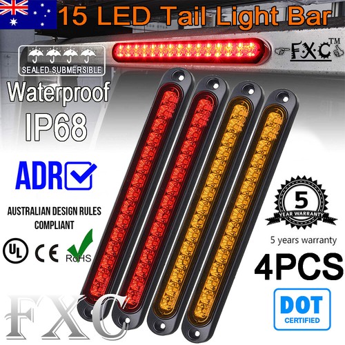 4X 15 LED 12V 24V STOP/TAIL/INDICATOR STRIP LIGHT RECESSED MOUNT | eBay