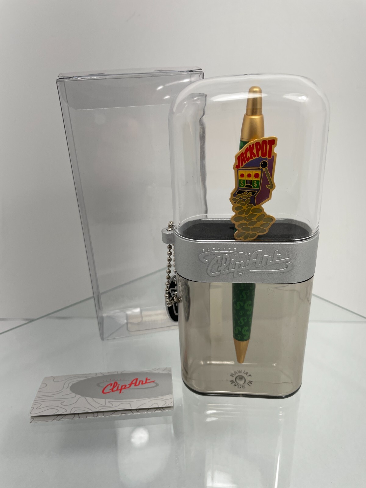 Genuine Clip Art TM Jackpot Ballpoint Pen Slot Machine Green With Money ...