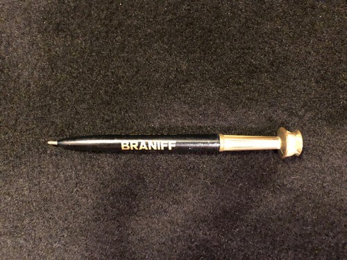 Vintage Braniff Gold Service Flights Airline Metal Pen Crew Pen ...