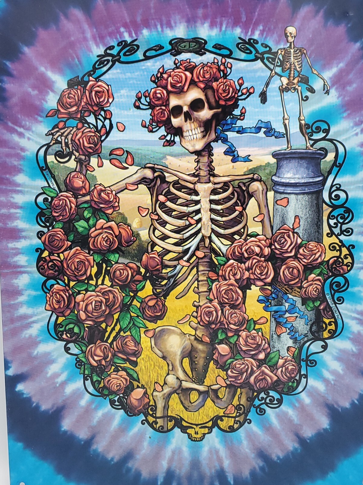 Original 1998 Grateful Dead Skeleton & Roses Metal Sign GDM Inc. | eBay