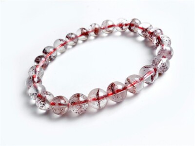 Natural Red Phantom Quartz Stretch Round Bead Crystal Bracelet | eBay