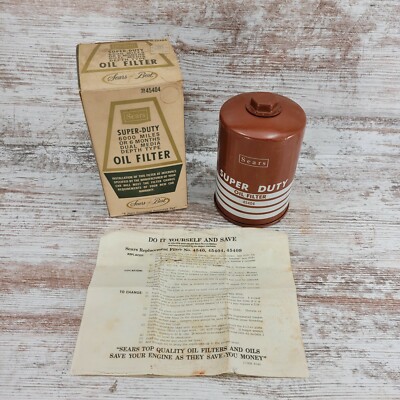 VINTAGE Sears Super Duty Oil Filter 45404 NOS W Box 50s 60s GM ...